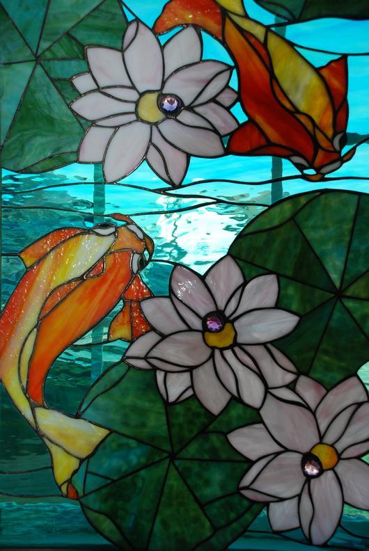 Koi Fish And Lily Pads - Delphi Artist Gallery
