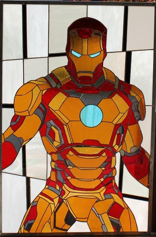 Iron Man 3 Stained Glass Panel - Delphi Artist Gallery