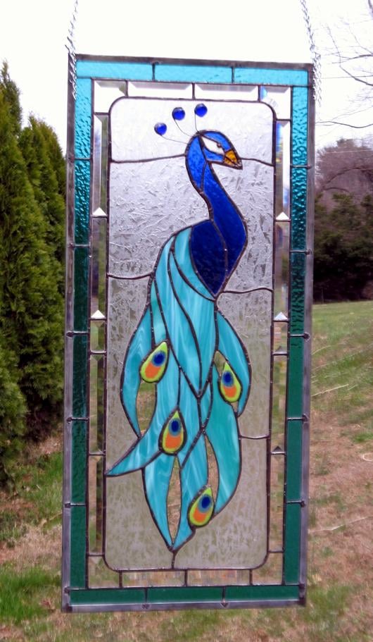 Peacock Stained Glass Panel Delphi Artist Gallery