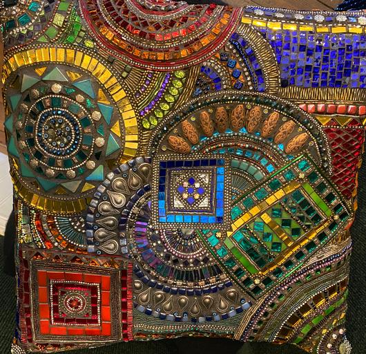 Tassled Glass Pillow - Delphi Artist Gallery