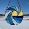 Handmade Stained Glass Wave Panel - Delphi Artist Gallery