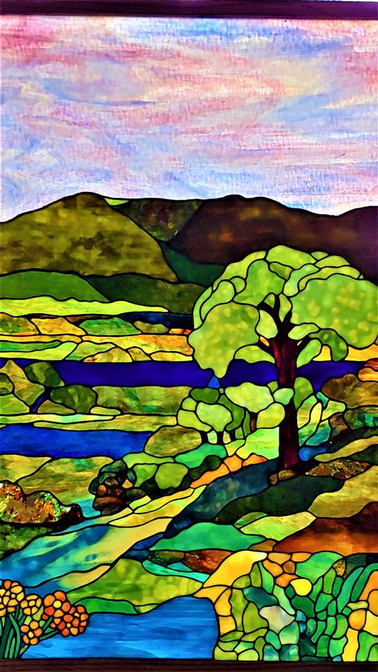 Four Seasons Stained Glass Window "Fall" - Delphi Artist Gallery