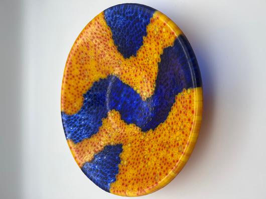 Orange, Yellow And Blue Murrini Bowl - Delphi Artist Gallery