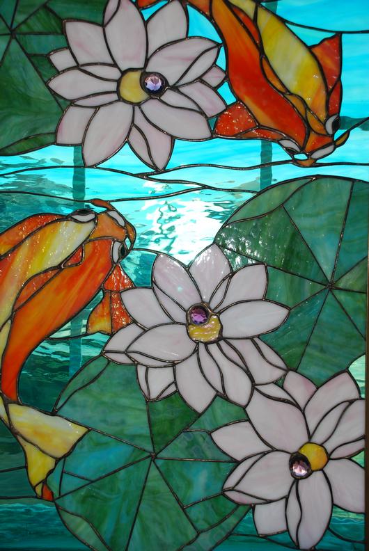 Koi Fish And Lily Pads - Delphi Artist Gallery
