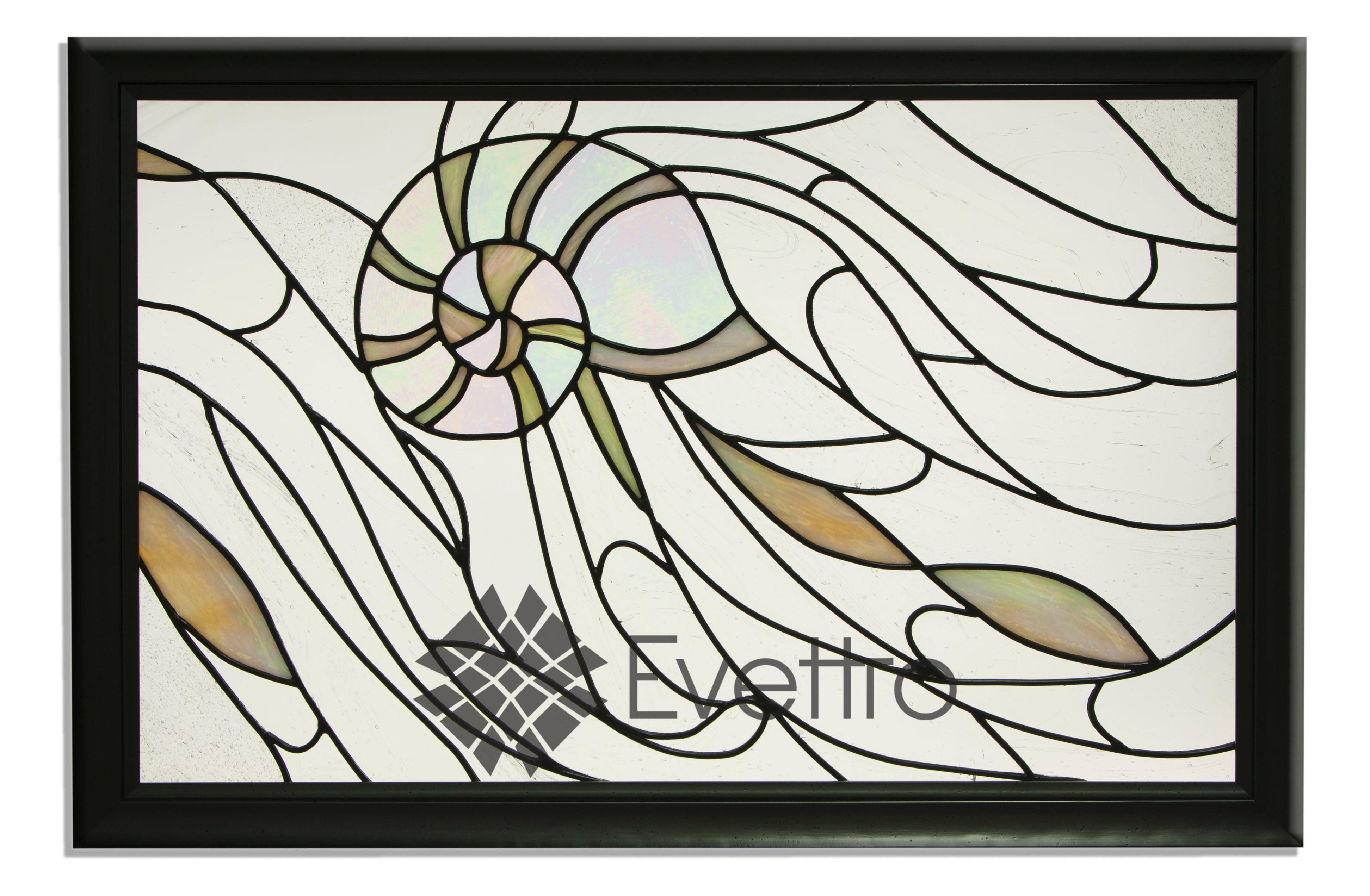 Nautical Stained Glass Panel "Nautilus" - Delphi Artist Gallery