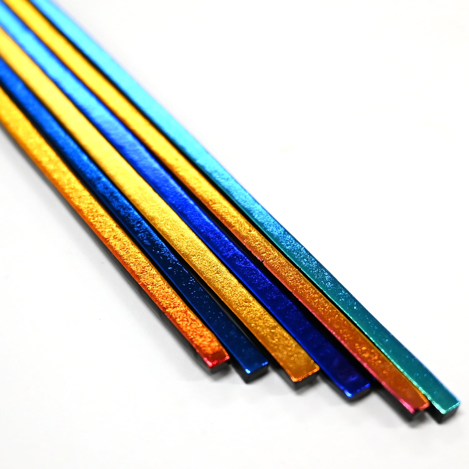 Bullseye Dichroic On Black SizzleStix 6 Pack - 90 COE | Rods Embellishments