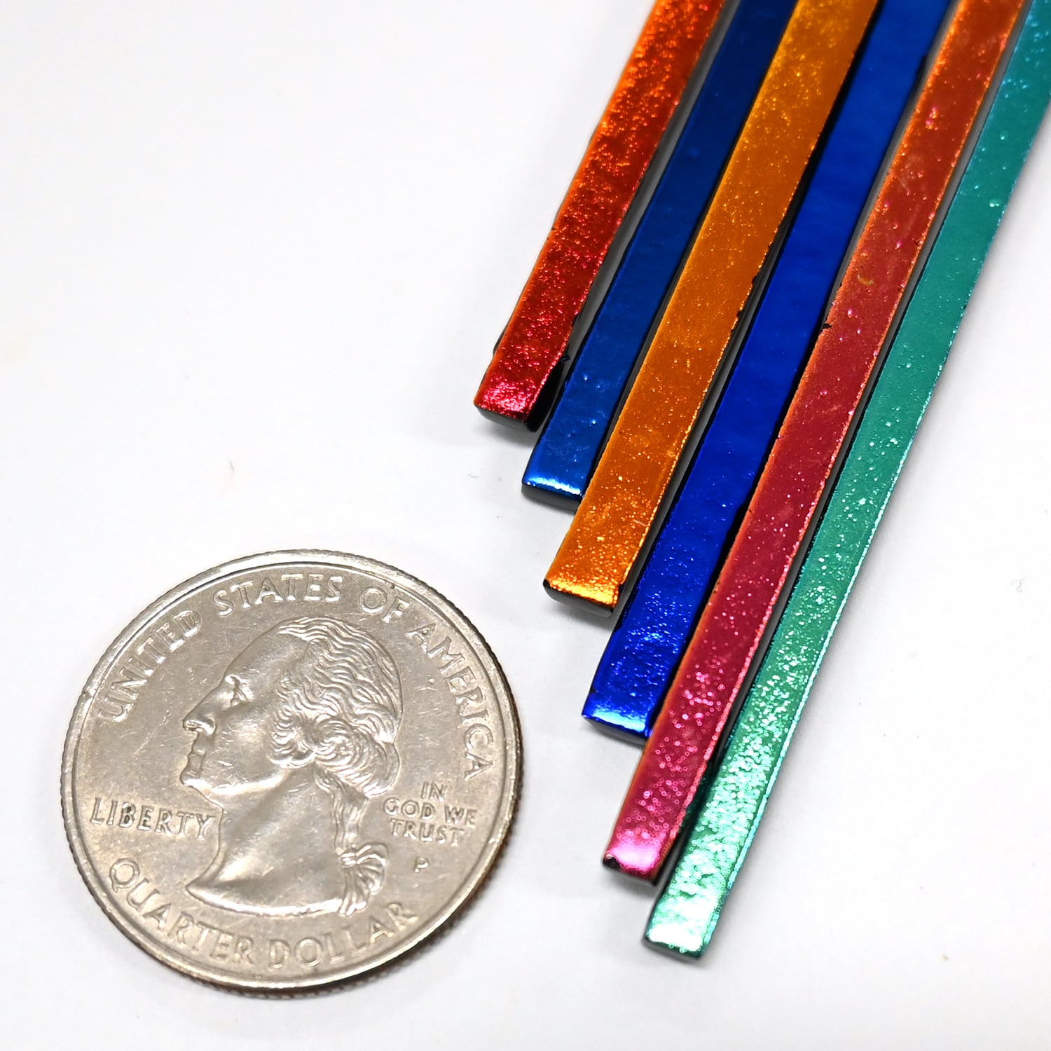 Bullseye Dichroic On Black SizzleStix 6 Pack - 90 COE | Rods Embellishments