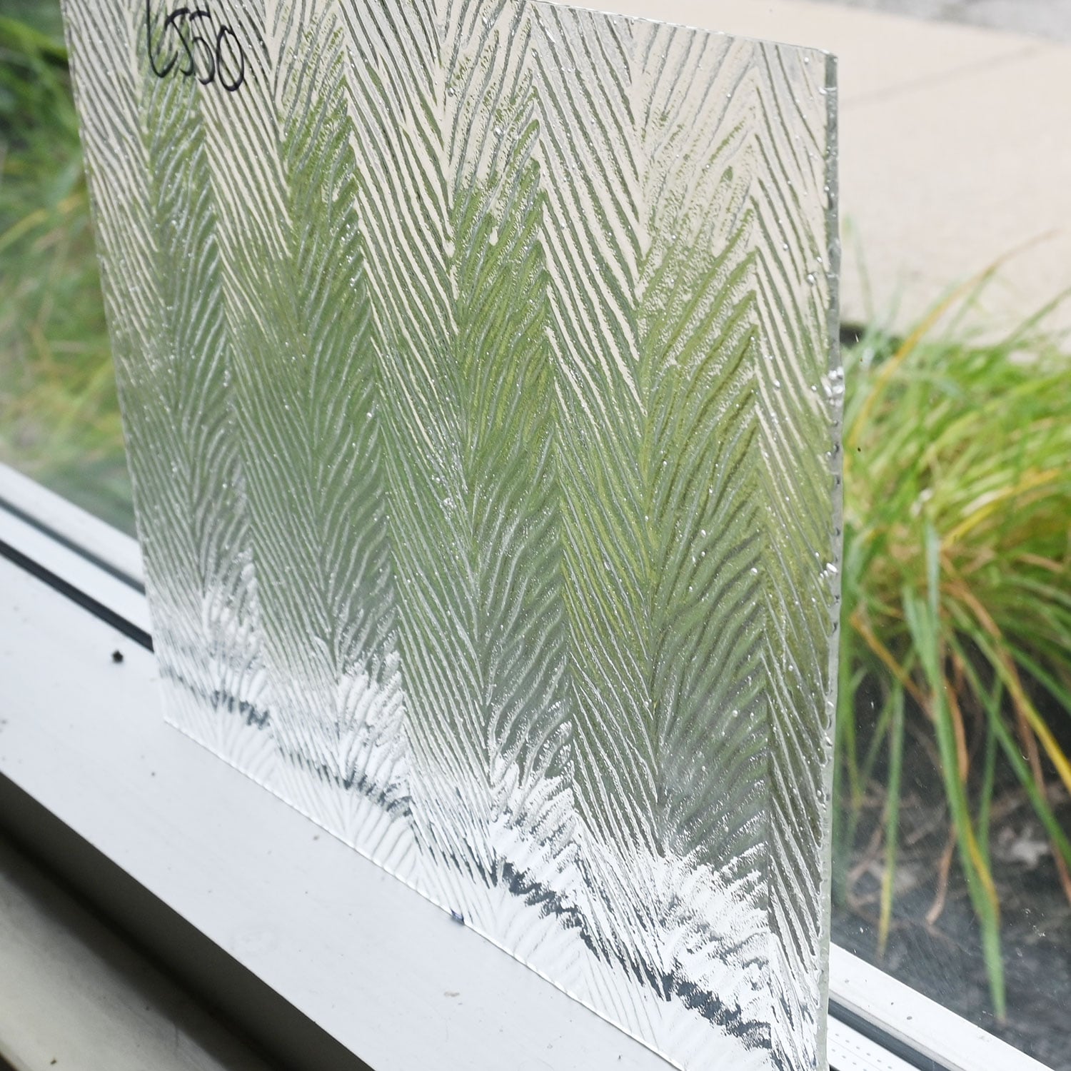 Clear Chevron Stained Glass Sheets | Textured